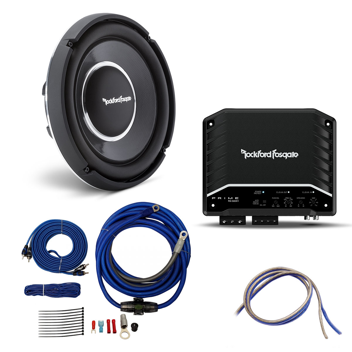 Rockford Fosgate T1S1-12 12" T1 Slim Subwoofer Kit: T1S1-12-R2-500X1