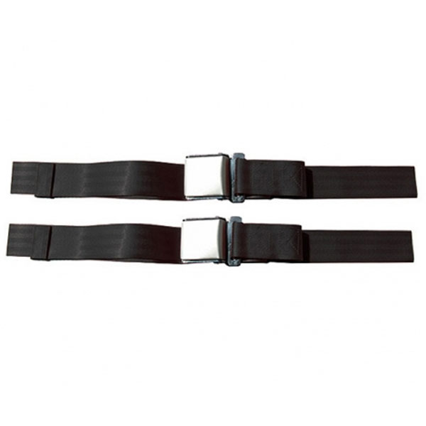 1958-62 C1 Corvette Lap Seat Belts - Pair - Satin Lift Latch: 5862