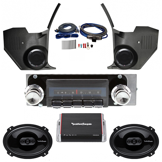 1968-1972 GTO Rockford Fosgate Premium Stereo Package: 562201BT-RFKPSK