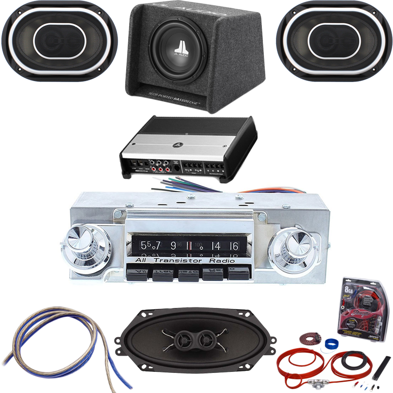 1961-1962 Chevrolet Radio with Bluetooth JL Audio Stereo Kit: 432201B-JLPSK