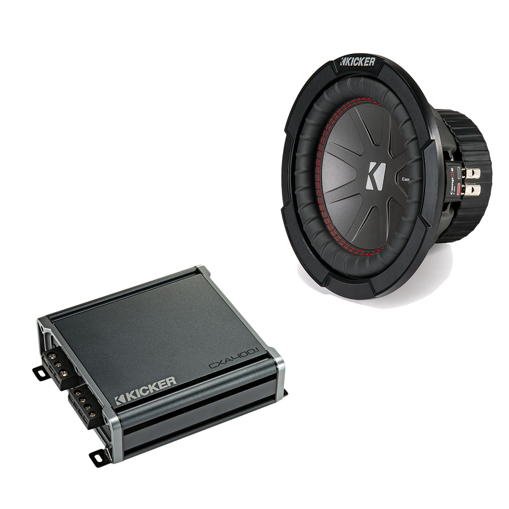 Kicker 8" CompR & CX400.1 Subwoofer Package: CWR82-CX4001