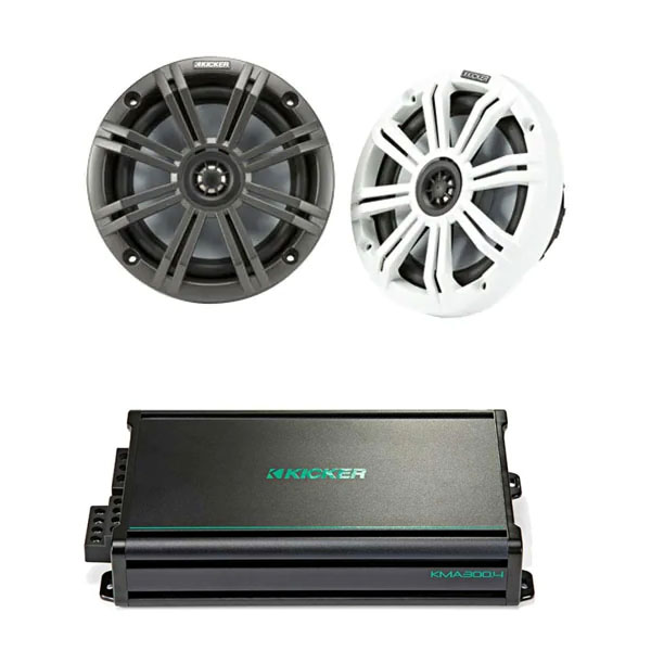 Kicker KM65 6.5" Marine Stereo Package: K-KM65-MSK