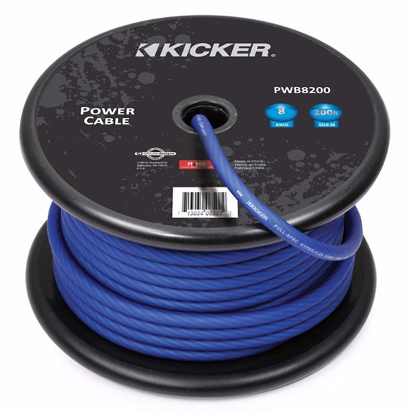 Kicker Power Wire Spool Blue 8ga 200ft: PWB8200