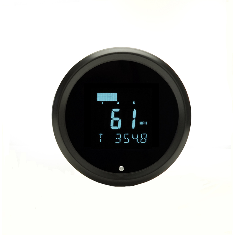 Dakota Digital Round Speedometer 3 3/8", Black Teal: ODYR-01-1