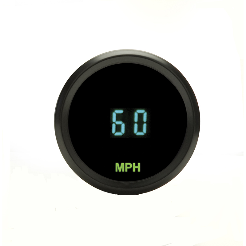 Dakota Digital Round Mini speedometer, 2-1/16", MPH, Black Teal: ODYR-01-3