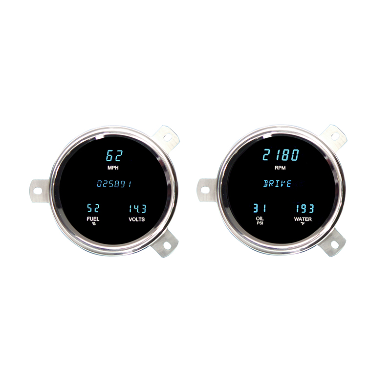 Dakota Digital 1951-52 Chevrolet 6-gauge VFD system - Blue: VFD3-51C-B