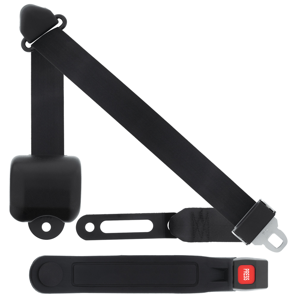 3 Point Retractable Seat Belt - Large Retractor - Plastic Push Button ...